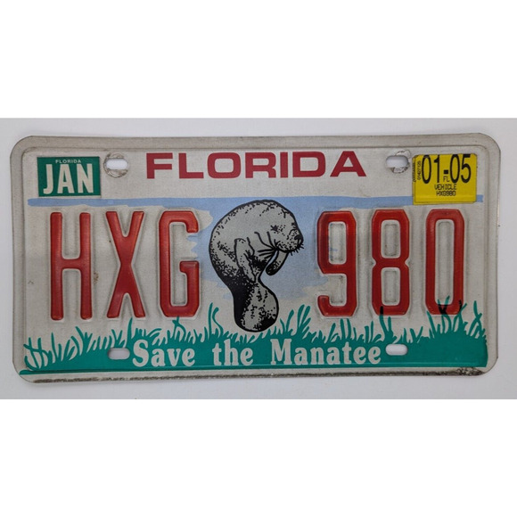 Other | Florida License Plate Tag Save The Manatee Expired 205 | Poshmark